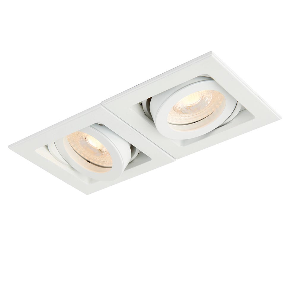 Saxby Xeno Matt White Twin 50W Recessed Tiltable Downlight 78531 ...