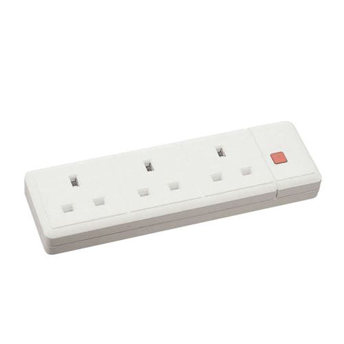 Click 13A 3 Gang Trailing Socket Outlet With Neon ES008 | Click4Electrics