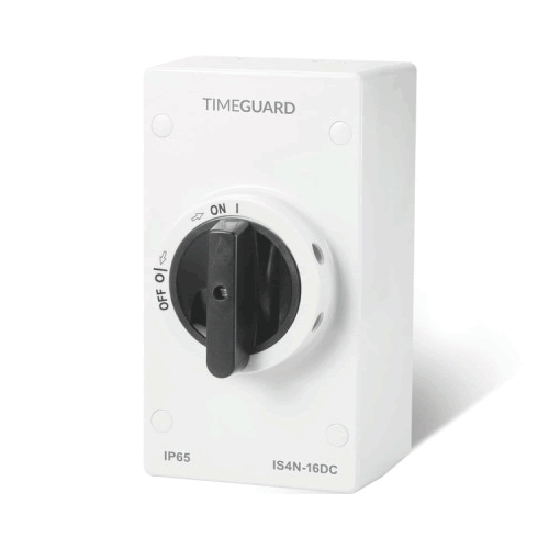 Timeguard IP65 4 Pole 16A DC Rotary Isolator Switch IS4N-16DC ...
