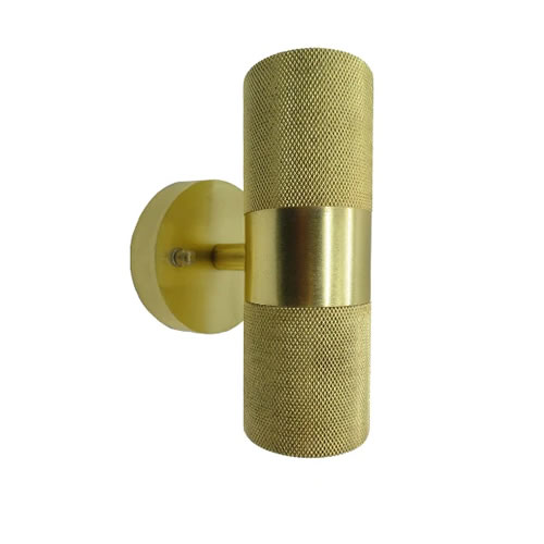 Save Light Knurled Matt Gold GU10 UP / Down Wall Light KNURL-GOLD ...