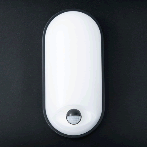 KSR Latina NR Select Black Oval IP65 LED Bulkhead with PIR Sensor ...