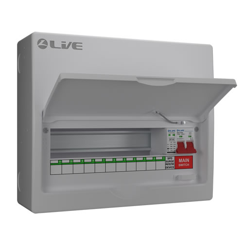 LIVE 14 Way Metal Clad Surge Protection Consumer Unit 100A Main Switch ...
