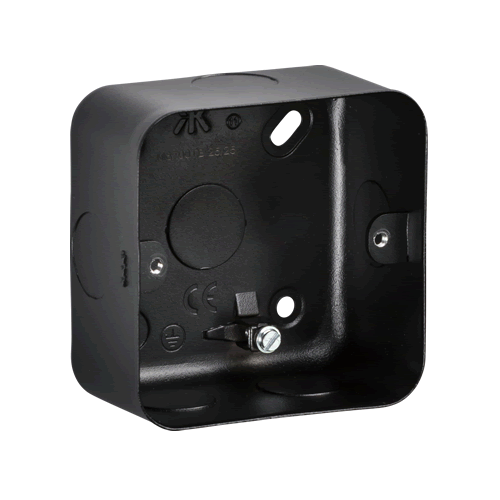 Knightsbridge Metalclad Textured Sand Black 1-2 Gang Surface Mount Box ...