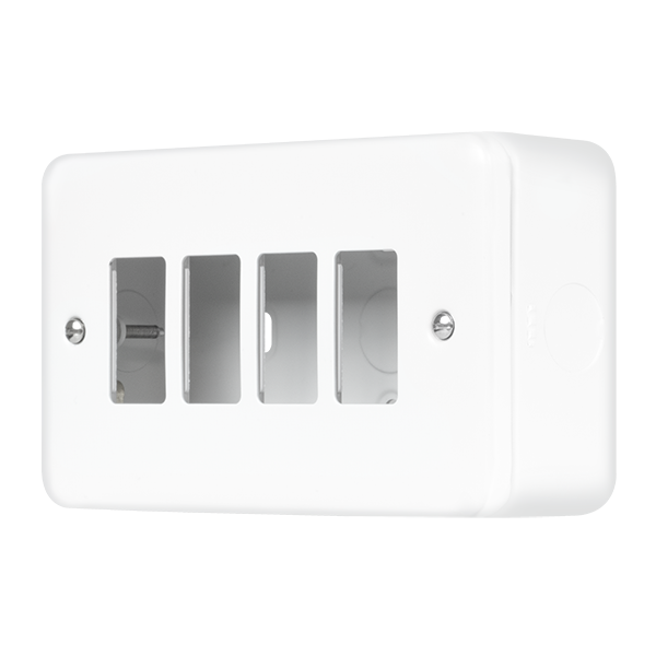 Click Metal Clad Pro Polar White 4 Gang GridPro Frontplate & Back Box ...
