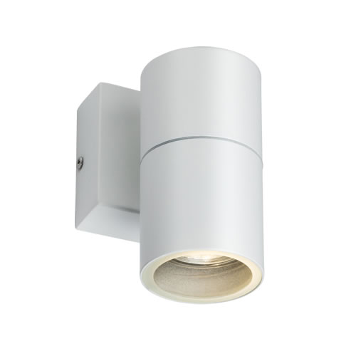 Knightsbridge IP54 White Fixed Single GU10 Wall Light with Photocell ...
